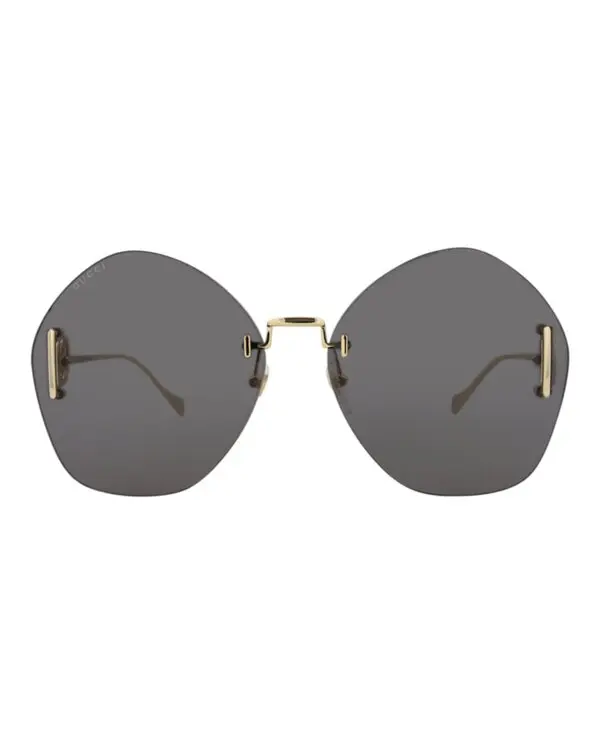 Gucci Round Frame Metal Sunglasses - Gold/grey (gg1203s