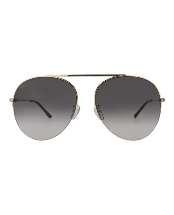 Gucci Aviator Frame Metal Sunglasses - Gold/grey (gg1413s