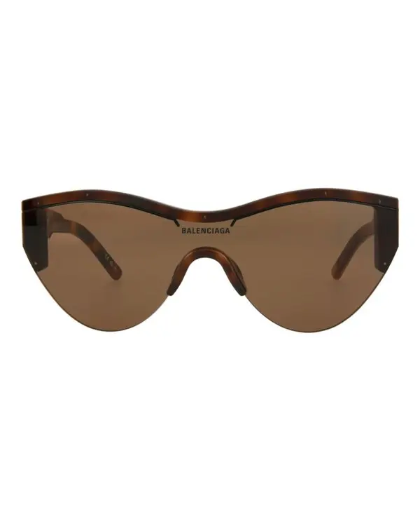 Balenciaga Shield / Wrapframe Acetate Sunglasses - Havana/brown (bb0004s