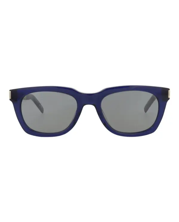 Saint Laurent Square Frame Recycled Acetate Sunglasses - Blue/silver (sl582/30014114