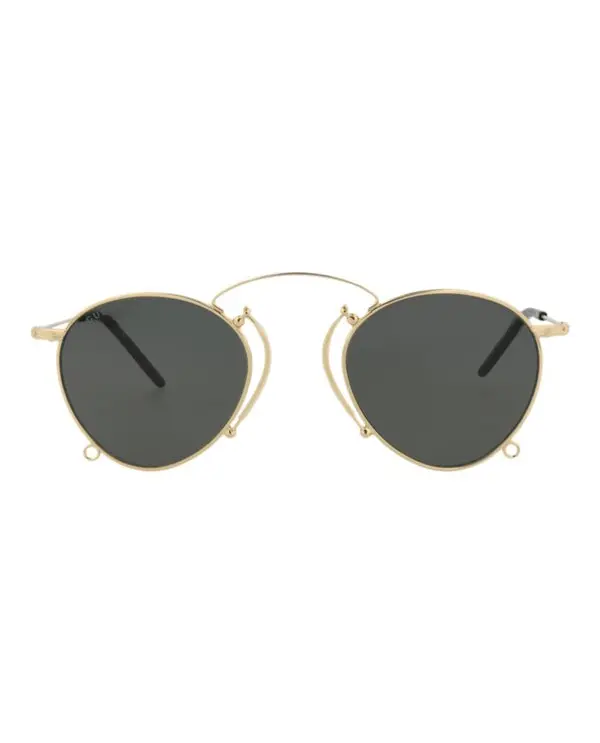 Gucci Round Frame Metal Sunglasses - Gold/grey (gg1034s