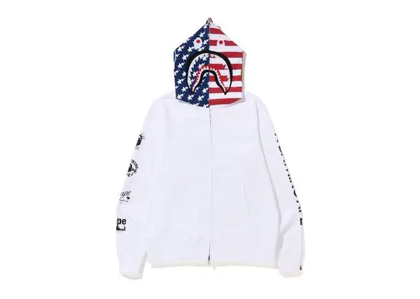 A BATHING APE Usa Flag Shark Hoodie
