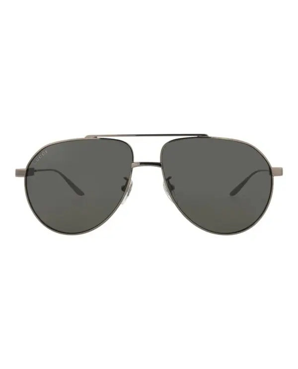 Gucci Aviator Frame Metal Sunglasses - Ruthenium/grey (gg1311s