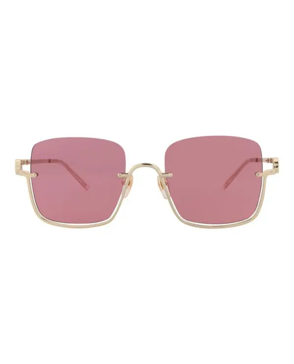 Gucci Square Frame Metal Sunglasses - Gold/red (gg1279s