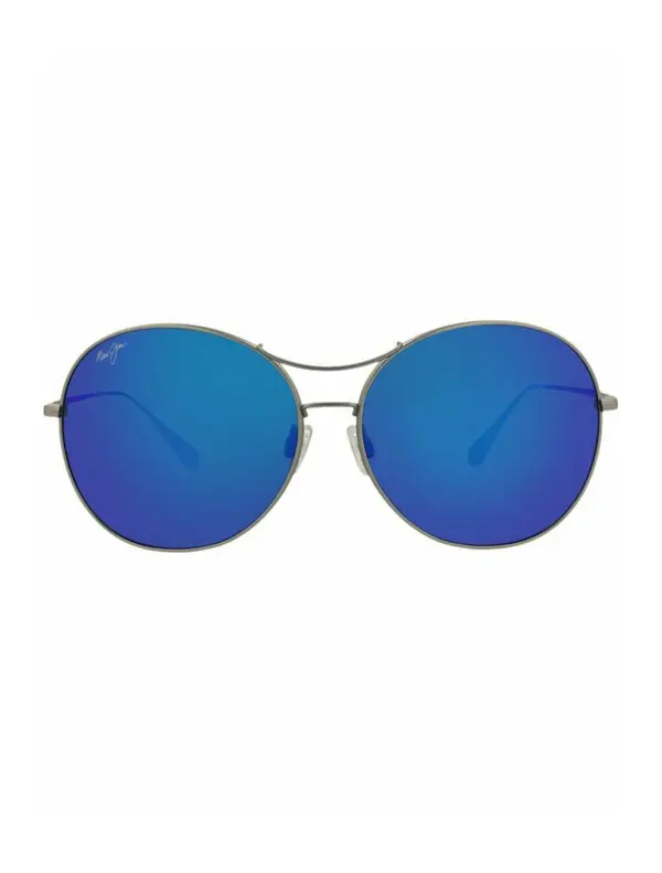 Maui Jim Round Frame Sunglasses - Titanium/blue (b547