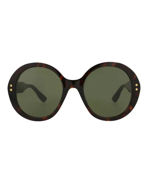 Gucci Round Frame Havana Sunglasses - Havana/green (gg1081s