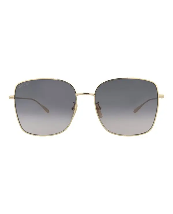 Gucci Square Frame Metal Sunglasses - Gold/gold/grey (gg1030skone-color30011827one-color001)