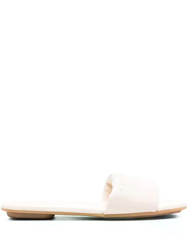 Hogan Leather Slides - Neutrals