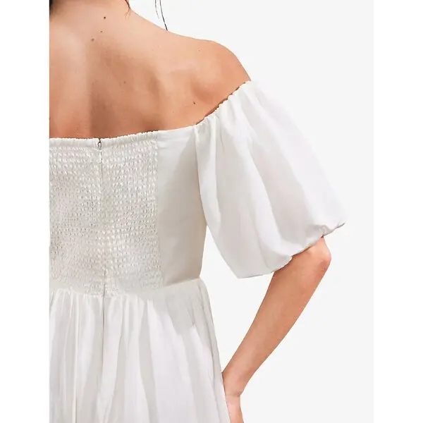 chinese dress ladies Alba Frill Trim Maxi Dress White