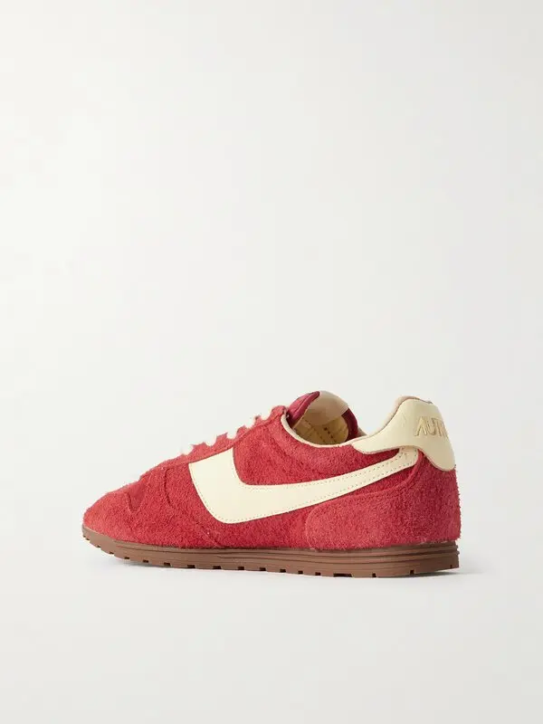 AUTRY Windspin Suede And Leather Sneakers - Red