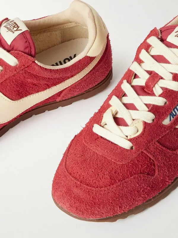 AUTRY Windspin Suede And Leather Sneakers - Red