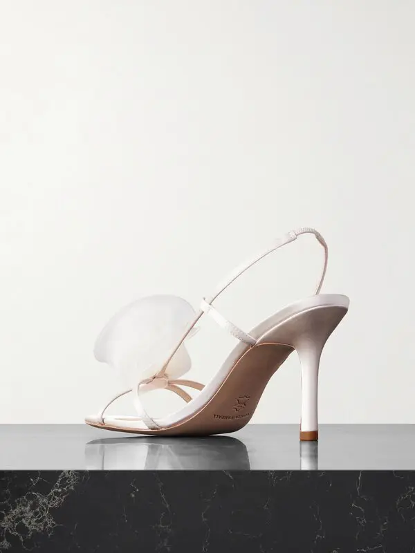 LOEFFLER RANDALL Steph Appliquéd Satin Slingback Sandals