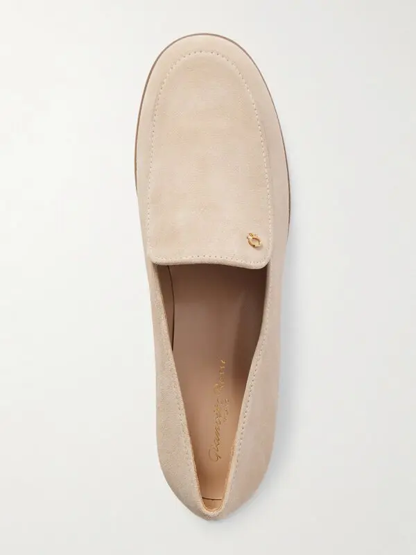 GIANVITO ROSSI Embellished Suede Loafers