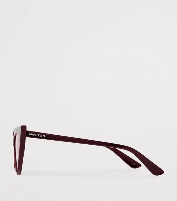 Alexander McQueen Acetate Spike Cat Eye Sunglasses - Black