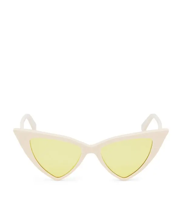 Alexander McQueen Acetate Spike Cat Eye Sunglasses - White