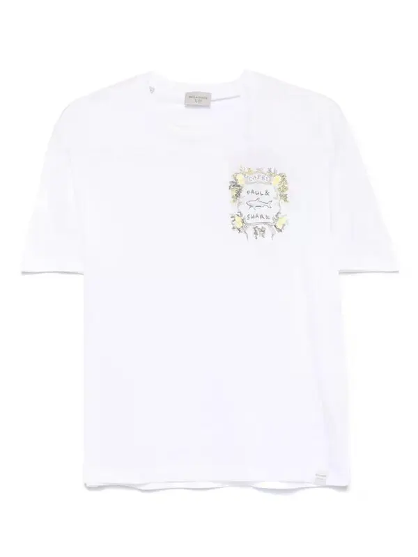 Paul & Shark Logo-embroidered T-shirt - White