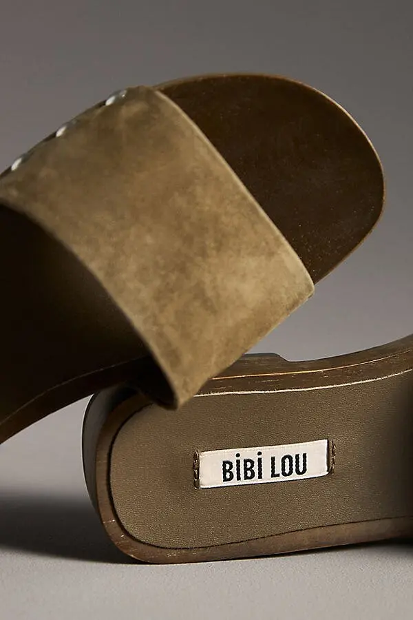 BIBI LOU Wood-bottom Slides - Khaki