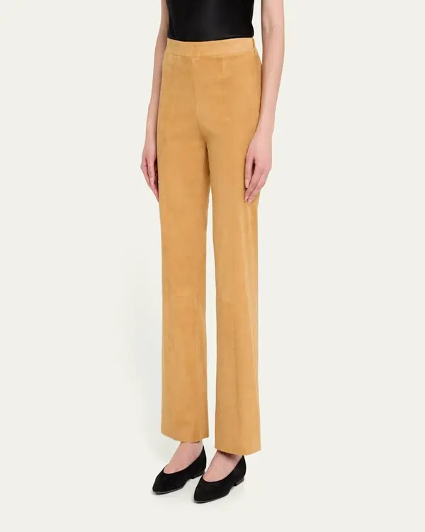 Sprwmn Suede Ankle Flare Pants