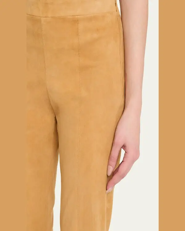 Sprwmn Suede Ankle Flare Pants