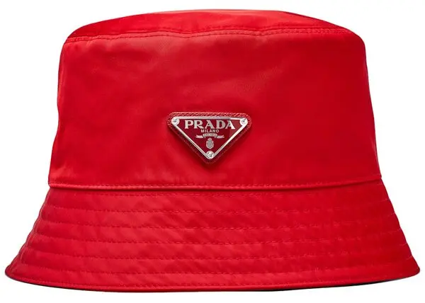 Prada Nylon Bucket Hat - Red