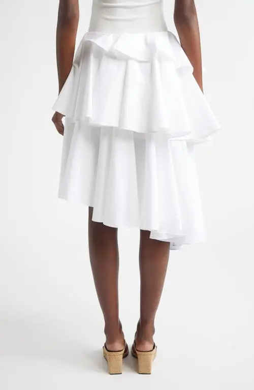 Alaïa Cotton Spiral Skirt - Blanc