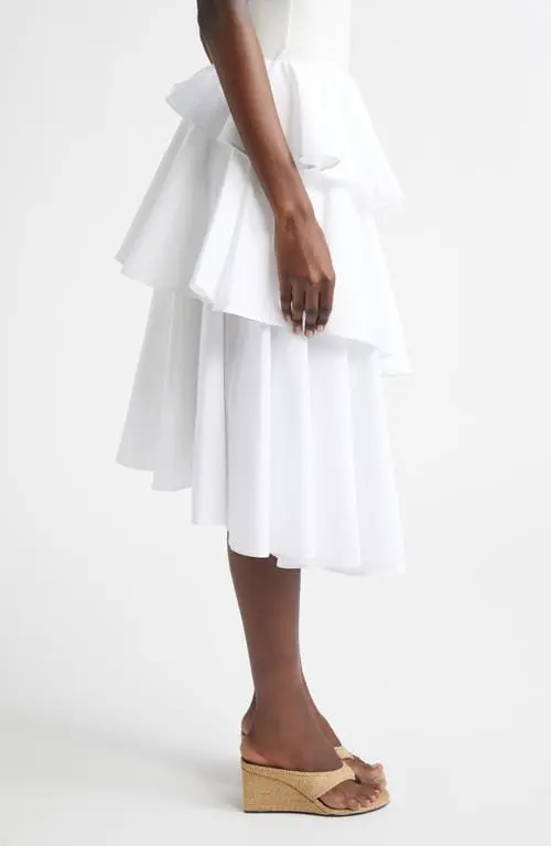Alaïa Cotton Spiral Skirt - Blanc