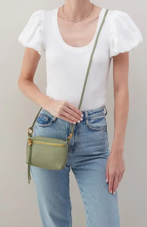 Hobo Run About Leather Crossbody Bag - Watercress
