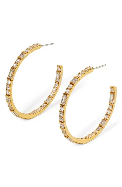 Nadri Delphine Cubic Zirconia Hoop Earrings - Gold