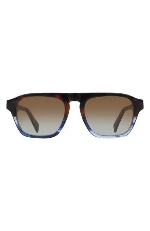 Paul Smith 54mm Modified Rectangular Sunglasses - Havana/ Striped Blue