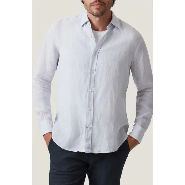 34 Heritage Regular Fit Linen Chambray Button-up Shirt - Chalk