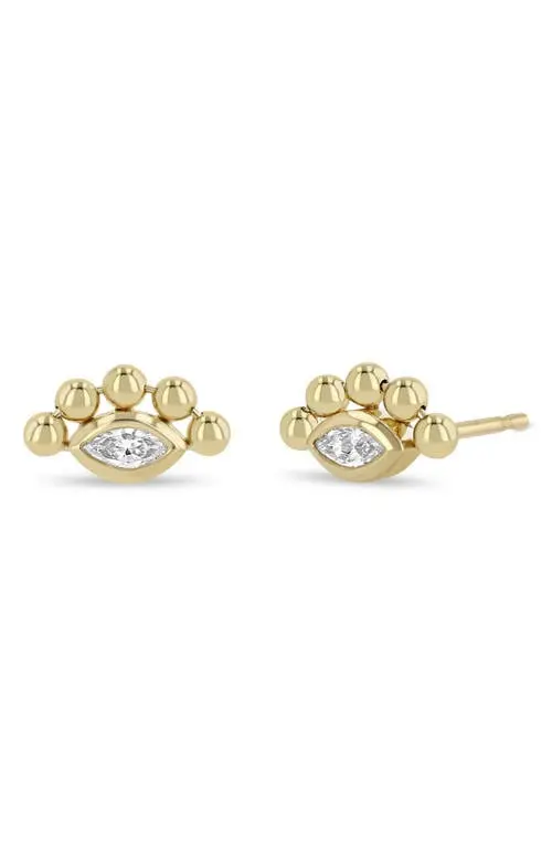 Zoe Chicco 14k Gold Diamond Stud Earrings - 14k Yellow Gold