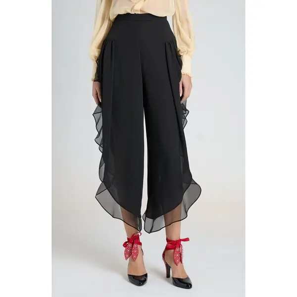 Valentino Garavani Silk Georgette Ruffle Pants