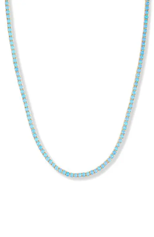 Melinda Maria Grand Heiress Opal Tennis Necklace - Goldlue Opal