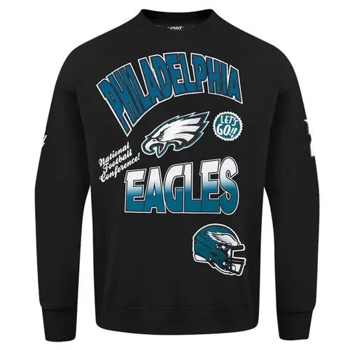 PRO STANDARD Philadelphia Eagles Turn It Up Drop Shoulder Pullover Sweatshirt