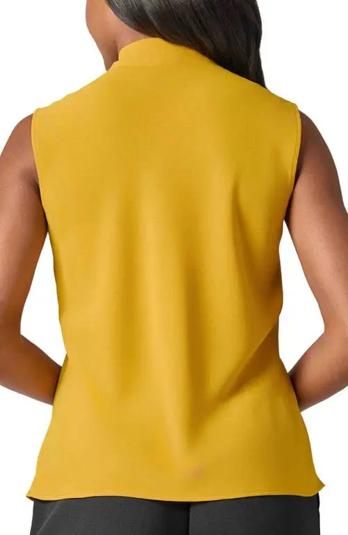 KASPER Sleeveless Tie Front Top - Butterscotch