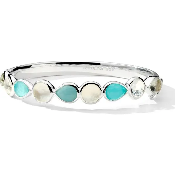Ippolita Rock Candy® Semiprecious Stone Row Hinged Bangle Bracelet - Silver