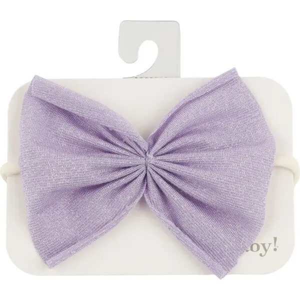 OH BABY! Sparkle Gathered Bow Headband - Lavender