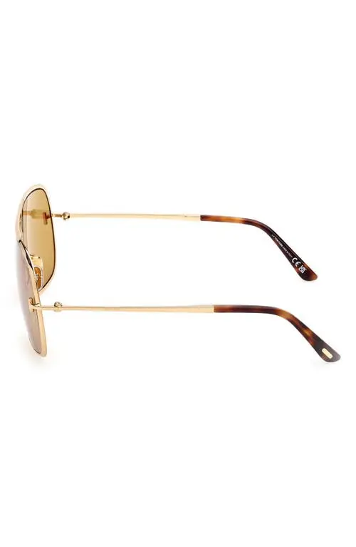 TOM FORD Stavros Navigator Sunglasses - Shiny Gold / Classic Havana