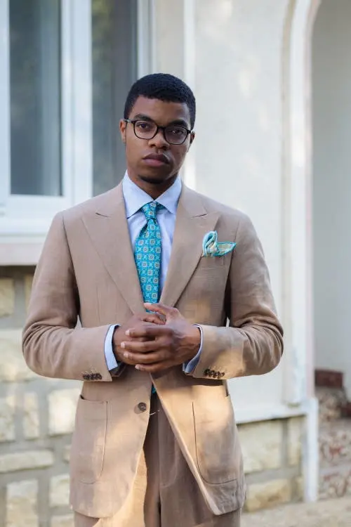 ELIZABETTA De' Sica Silk Jacquard Tie - Turquoise