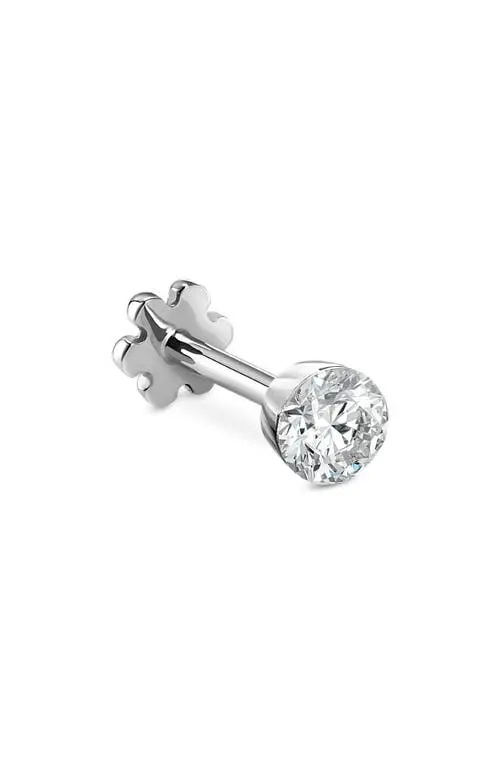 MARIA TASH Invisible Diamond Threaded Stud Earring - White Gold