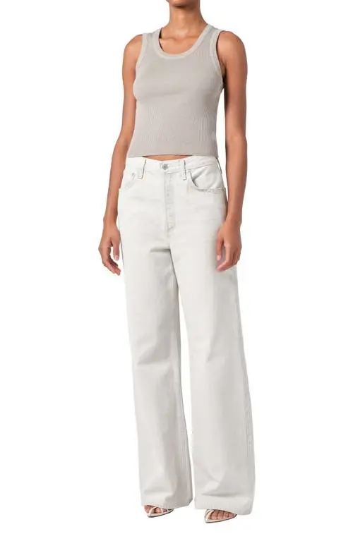 AGOLDE Poppy Shrunken Rib Tank - Drab