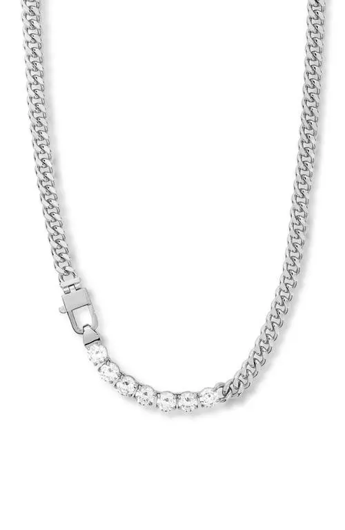Melinda Maria Julian Loves Cubic Zirconia Chain Necklace - Silverhite