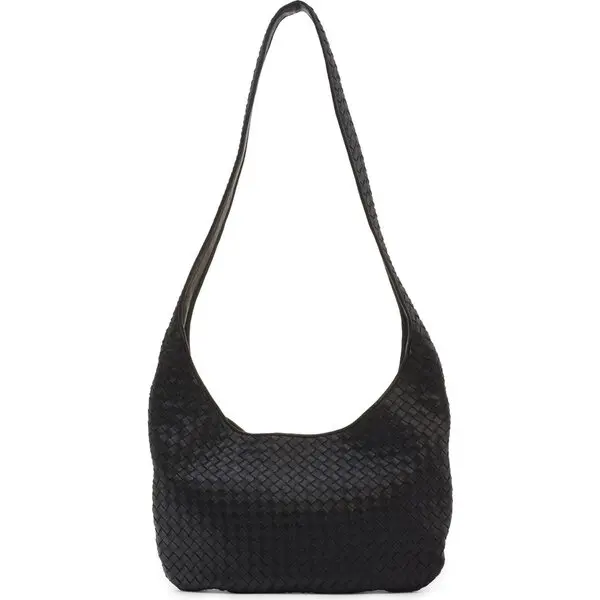 Bottega Veneta Archive Intrecciato Leather Hobo Bag - 8803 Black-silver