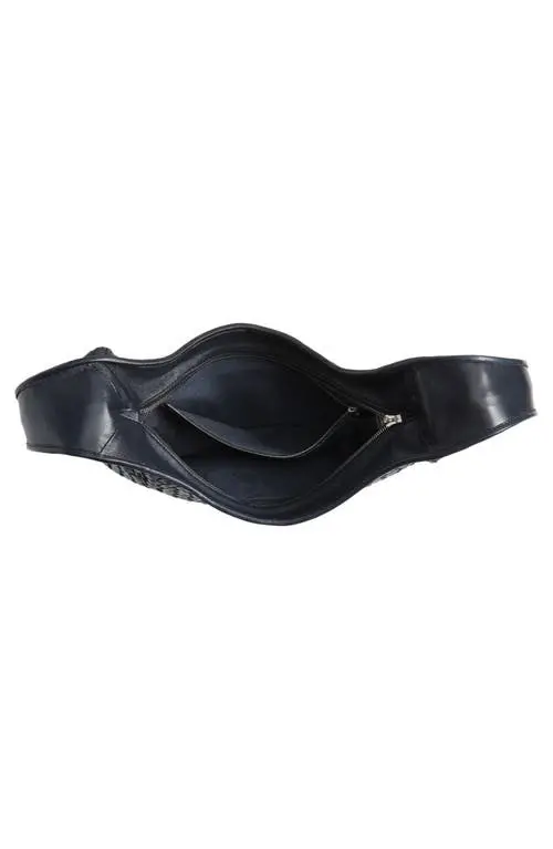 Bottega Veneta Intrecciato Leather Hobo Bag - Midnight/silver