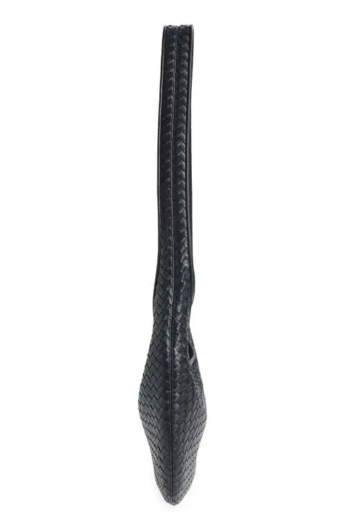 Bottega Veneta Intrecciato Leather Hobo Bag - Midnight/silver