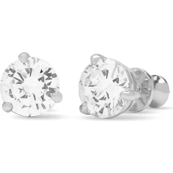 Melinda Maria Cubic Zirconia Stud Earrings - Silver-white