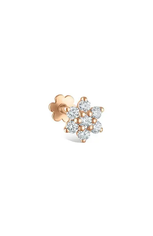 MARIA TASH Diamond Flower Threaded Stud Earring - Rose Gold