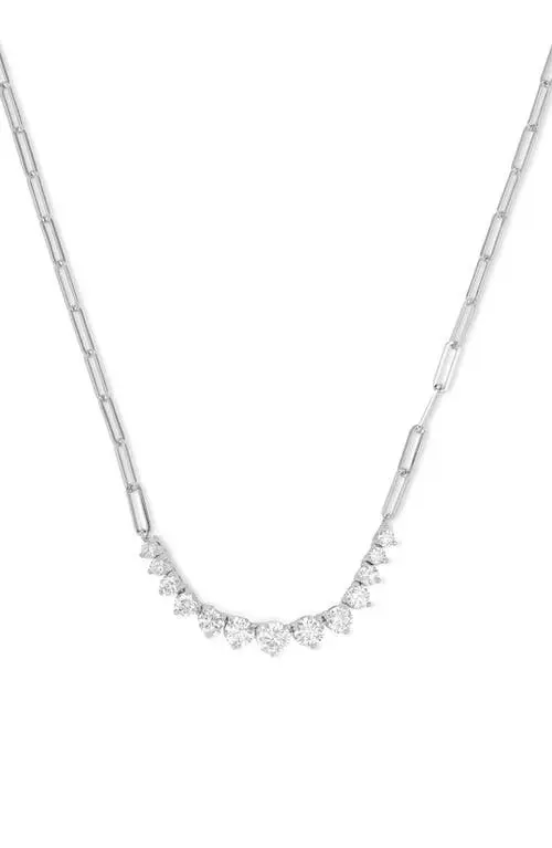 Melinda Maria Graduated Zirconia Necklace - Silver-white