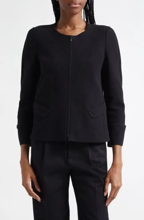 Emporio Armani Ottoman Stretch Cotton Short Jacket