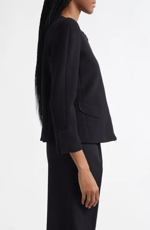 Emporio Armani Ottoman Stretch Cotton Short Jacket